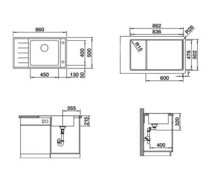 Blanco sudopera ANDANO XL 6S-IF Compatc RH 523001