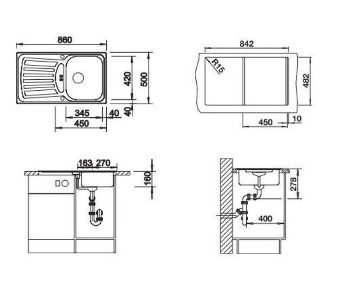 Blanco sudopera PLUS 45S 508217