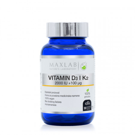 MAXLAB VITAMIN D3 +K2 (2000 IU + 100 ΜG) 90 TABLETA