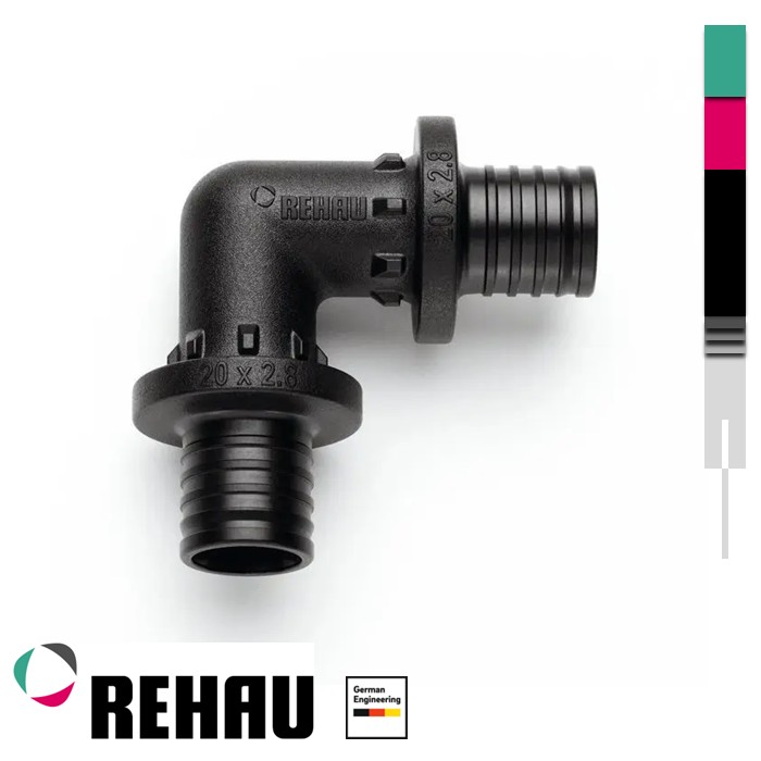 Koleno 32-90 crno PX RAUTITAN REHAU