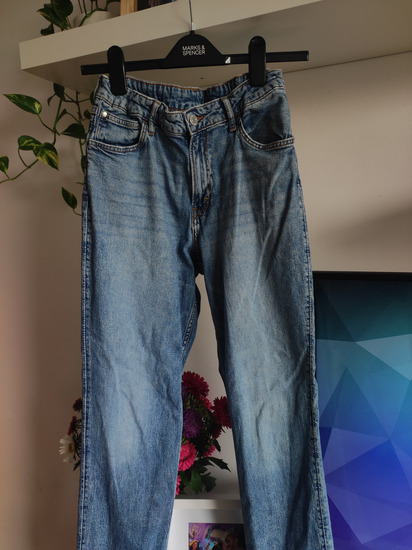 H&M pamucne visok struk ravan kroj S/M