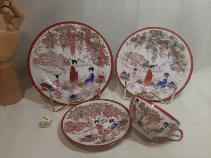 VTG"KUTANI"LITOFAN JAPAN RUČNO BOJEN ČAJ PORCELA 1930'+