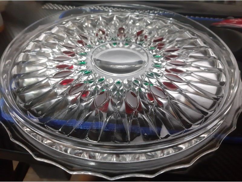 VTG WALTHER MIKASA "TULIPP"GLASS TORTA POSLUŽAVNIK 50'