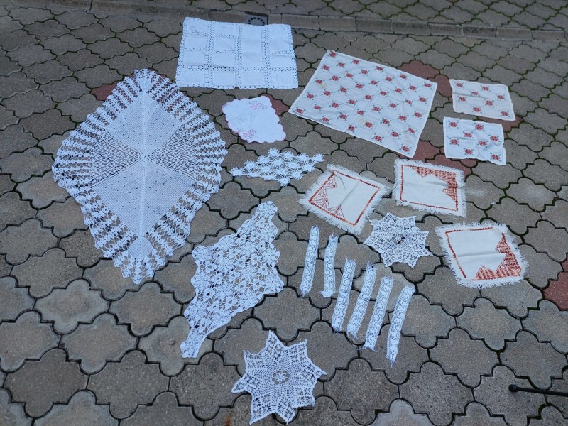 Pletene heklane stavke vintage lot