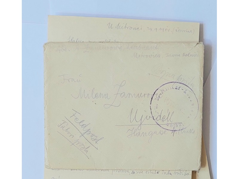 Cenzura K.u.K. Sremska Mitrovica - Ujvidek 1914 WW1