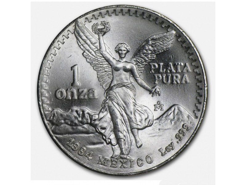 Tri unce srebro 999 Libertad Meksiko 1984.