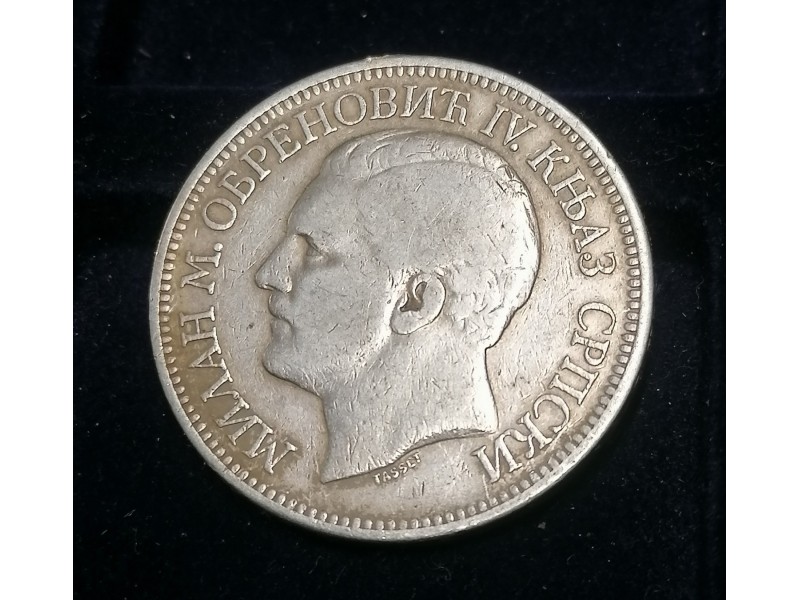 5 DINARA 1879 G SREBRO SRBIJA