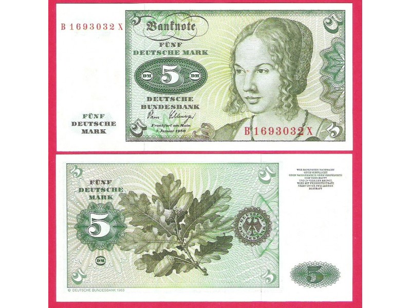 Nemacka 5 Maraka 1980 godina UNC.