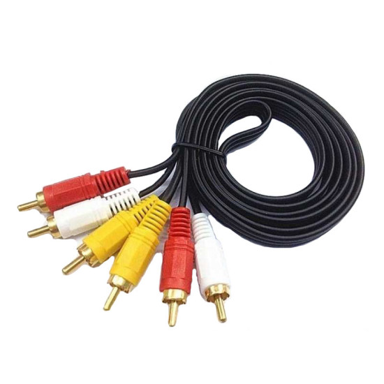 E-Green Kabl Činč-činč 3xRCA - 3xRCA M/M 3m crni