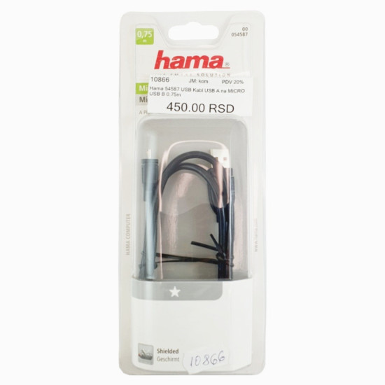Hama 54587 USB Kabl USB A na MICRO USB B 0.75m