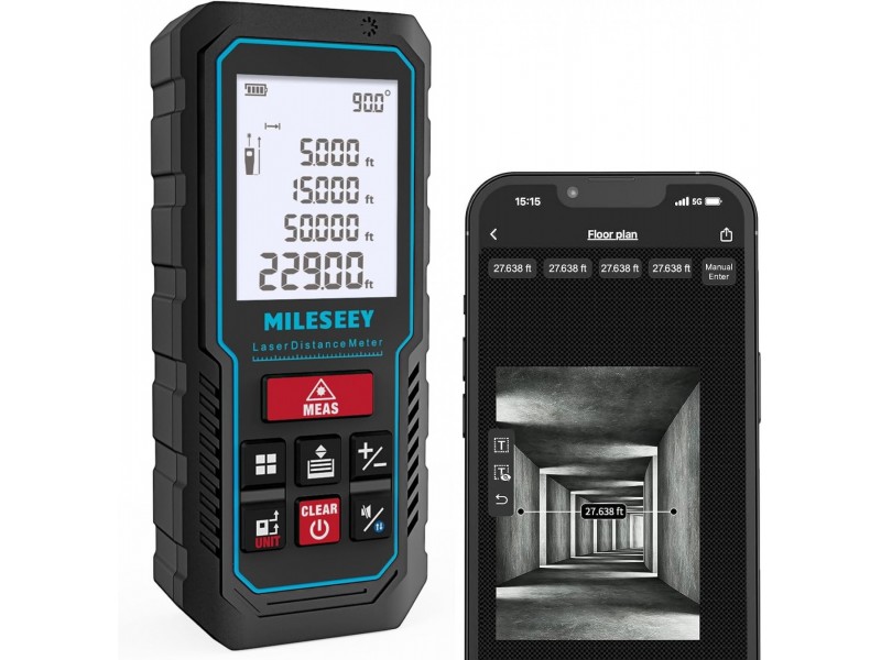MILESEEY metar za merenje do 229 stopa sa tel APP