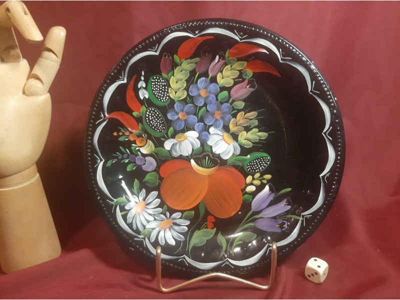 VTG GRANIT MADE IN HUNGARY RUČNO BOJEN ZIDNI TANJIR 50'