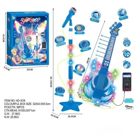 Hk mini mikrofon sa stalkom i gitarom, plava ( A097856 )