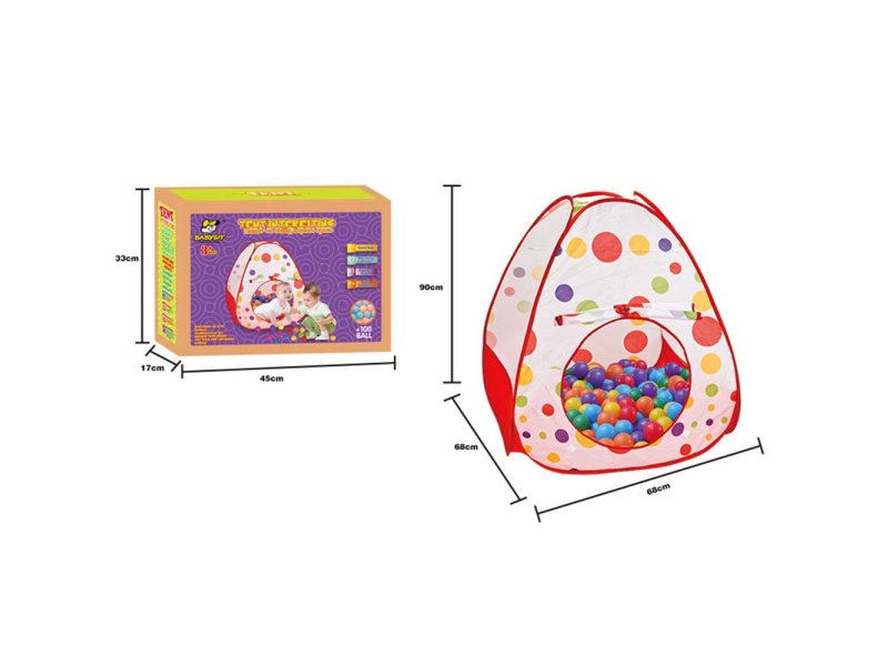 DENIS DEČJA KUĆICA ZA IGRU – ŠATOR, 100 LOPTICA