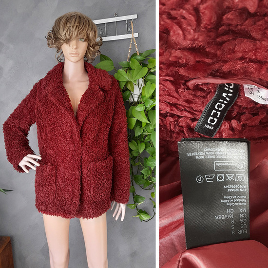 H&M bordo bundica teddy S