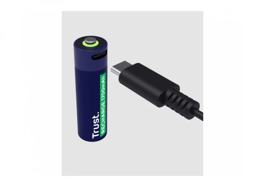 Punjive baterija TRUST USB-C 4P - AA/4 kom/USB-C kabel 4P/ crna