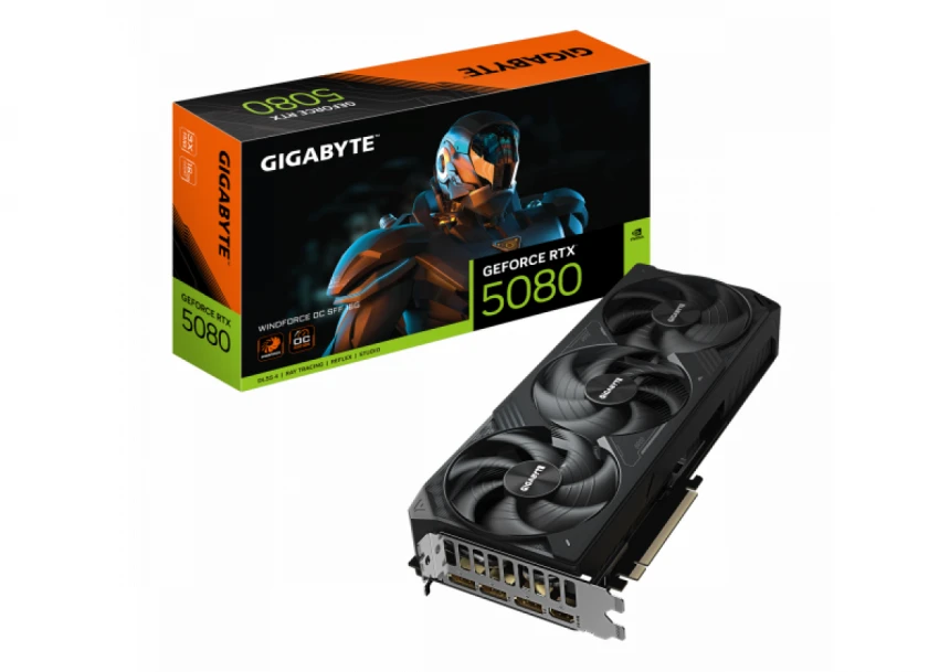 SVGA Gigabyte RTX 5080 WindForce3 OC 16GB, GV-N5080WF3OC-16GD