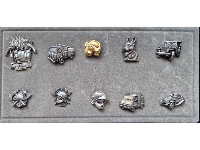 Francuske vatrogasne značke – set 10 komada