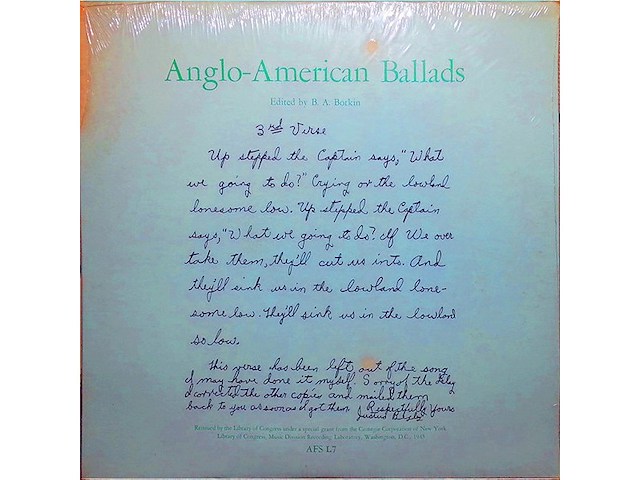 LP* V/A - Anglo-American Ballads (1977) NOVA U CELOFANU