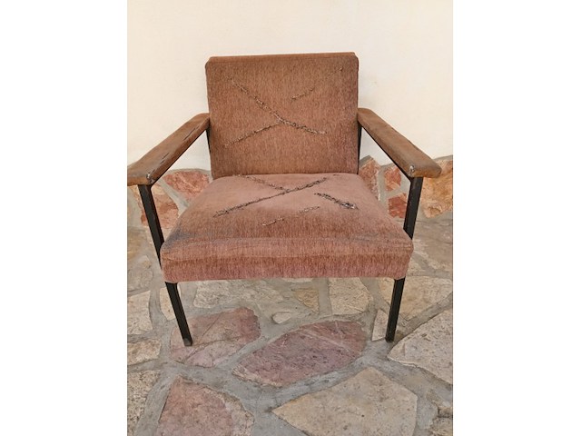 Fotelja metal platno