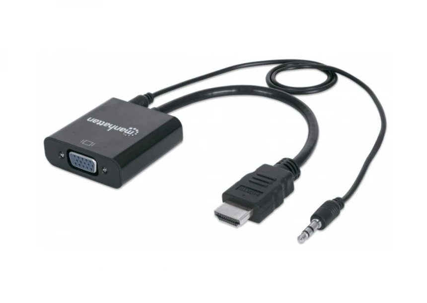 Adapter Manhattan 151559 HDMI/M - VGA/F + Audio