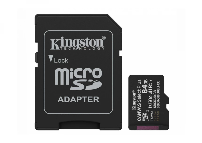 Memorije kartice KINGSTON SDCS3/64GB/microSDXC/64GB/Class10 U1/80MB/s-10MB/s+adapter