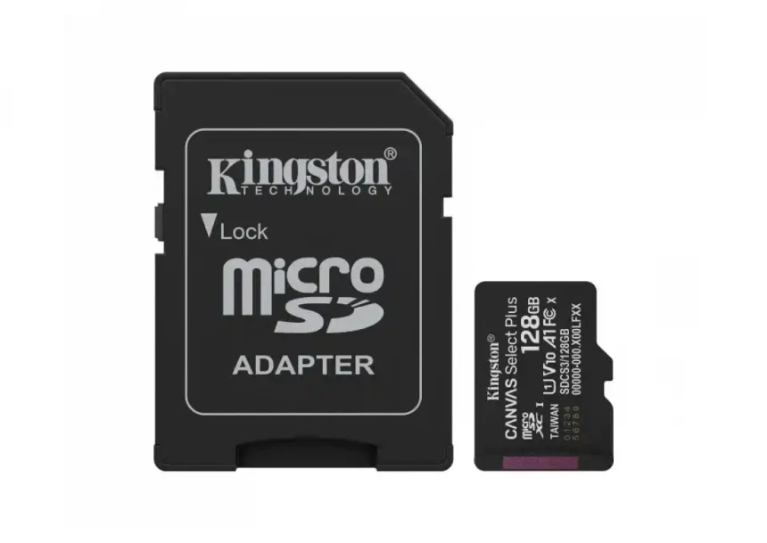 Micro SD Card 128GB Kingston + SD adapter SDCS3/128GB class 10