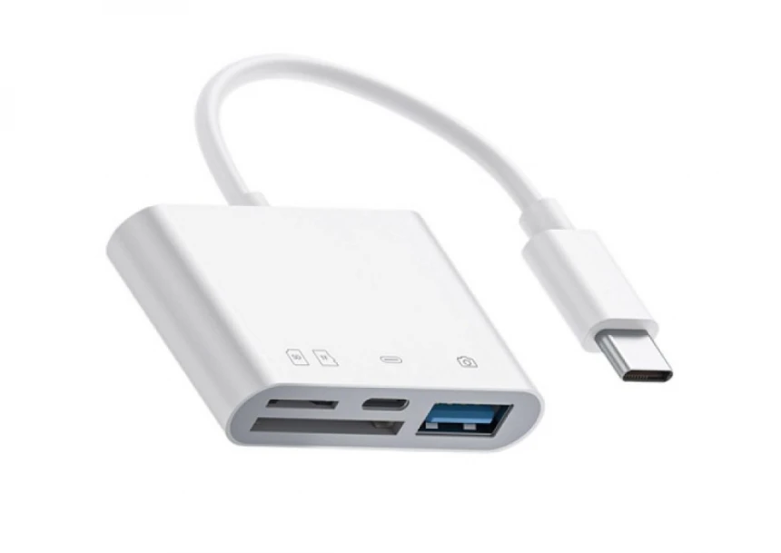 Čitač kartica Kettz 4u1 USB Type C beli
