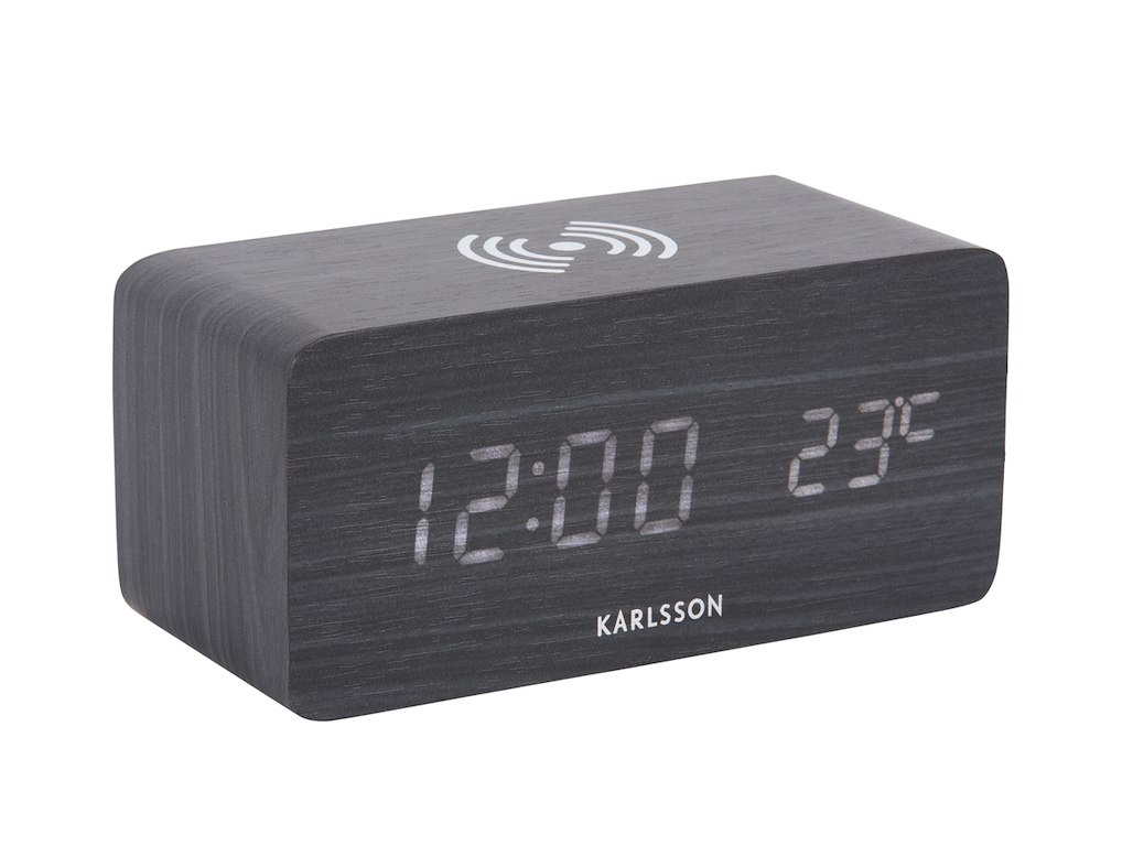 SAT ALARM STONI – Alarm Clock Block w. Phone Charger LED