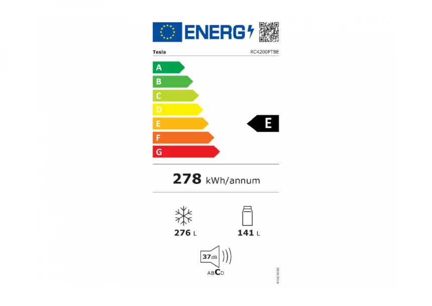 Frižider TESLA RC4200FTBE kombinovani/ Total NO Frost/ E/67x70,3x185/crna