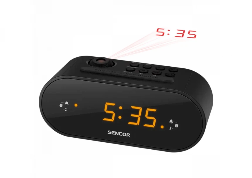 FM radio alarm sa projektorom vremena SENCOR SRC 3100 B crni