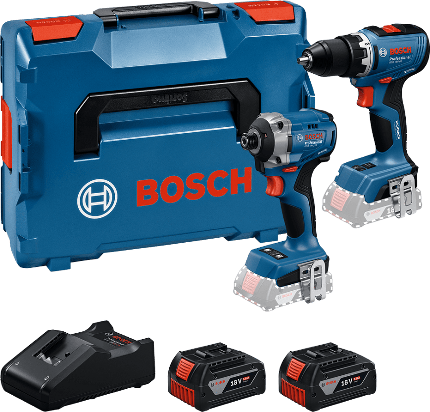 Bosch GSR 18V-65 + GDR 18V-215, 2 X 5.0 Ah baterija + punjač + L-Boxx 136