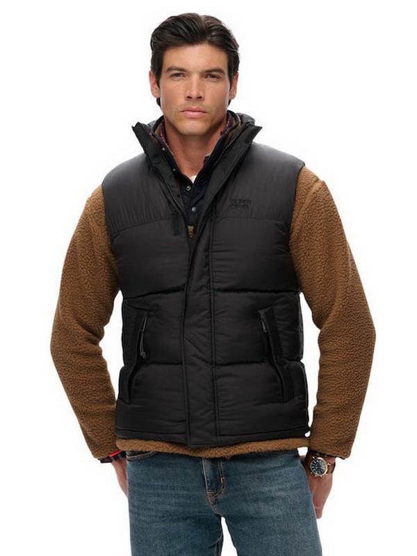 Superdry-Crni muški prsluk TECH PADDED GILET