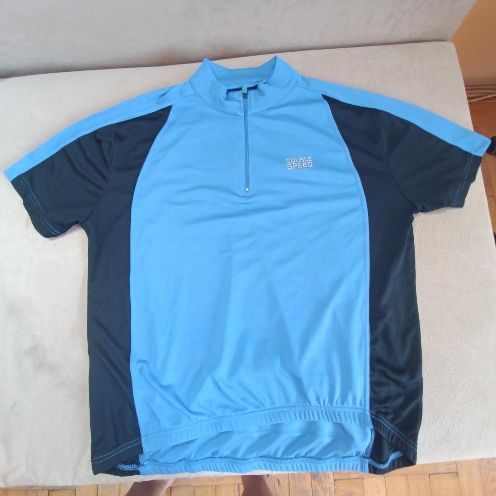 Biciklistička majica plava Double speed XL-XXL