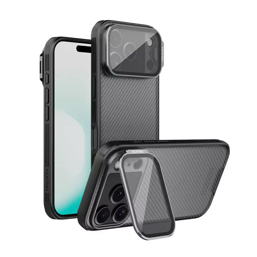 Zastitna maska (futrola) Nillkin CamShield Prop - iPhone 17 Pro crna (transparent kamera)