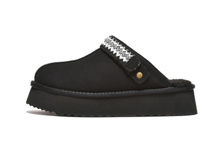 LP212592BLK - Ženske crne papuče od brušenog materijala