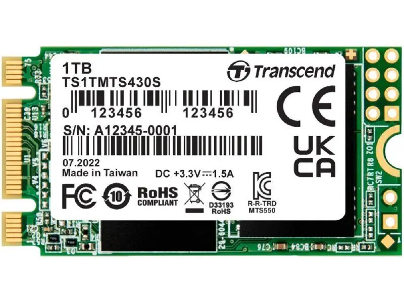 Transcend SSD TS1TMTS430S, 1TB, M.2 2242