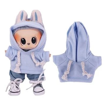 SOLID-COLOR HOODIE FOR LABUBU MINI FIGURE 17CM - PURPLE