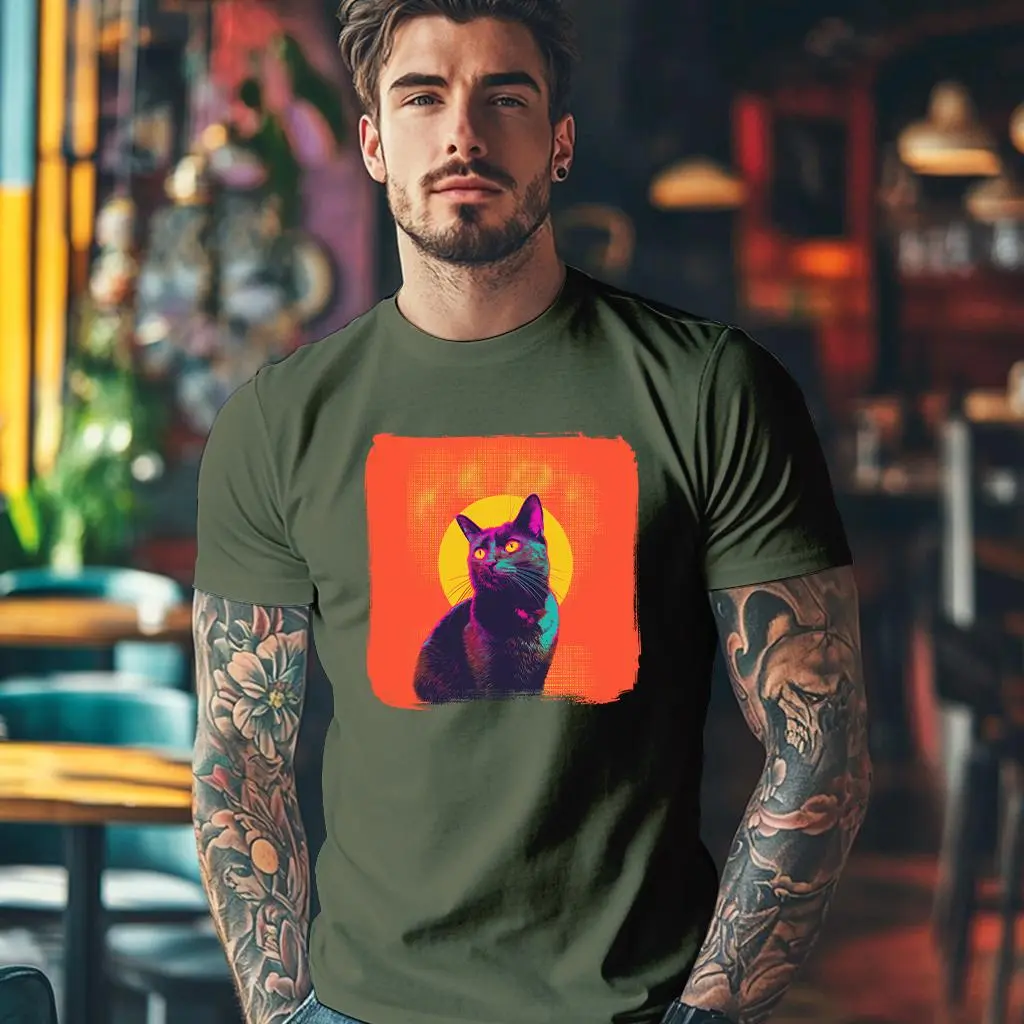 Camiseta Majica sa štampanim printom Cam 290, Muška, Maslinasta