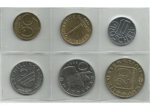Austrija 1999. UNC set kovanica