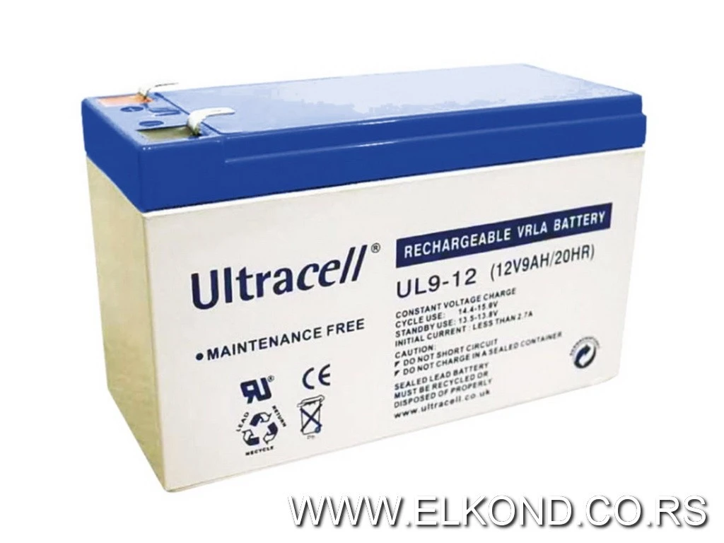 AKUMULATOR ŽELE 12V 9Ah 151X65X95mm