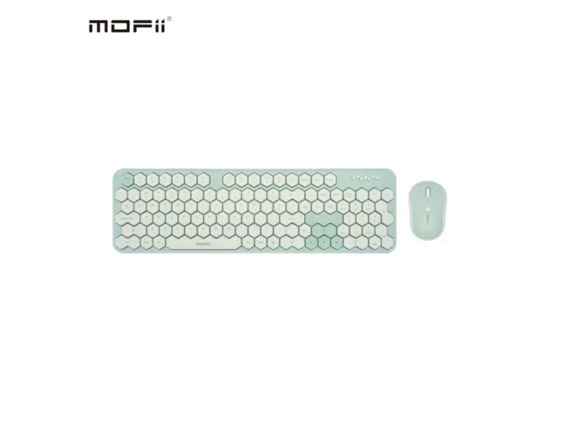 Mofii Set tastatura i miš WL Honey Comb, Zeleno-bela