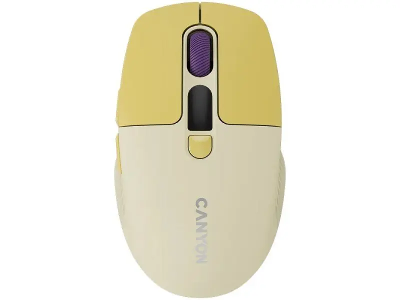 Canyon Miš MW-26, LCD, Silent Dual Mode, Wireless, Žuti