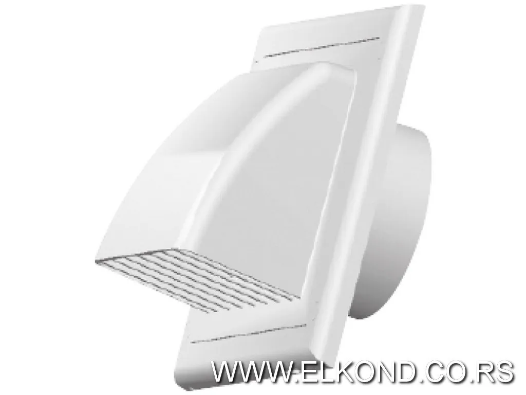 Rešetka ventilaciona AWENTA KO125-30 bela pod kosinom fi125