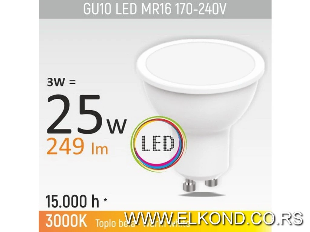 LED SIJALICA 3W GU10 3000K M1MITEA