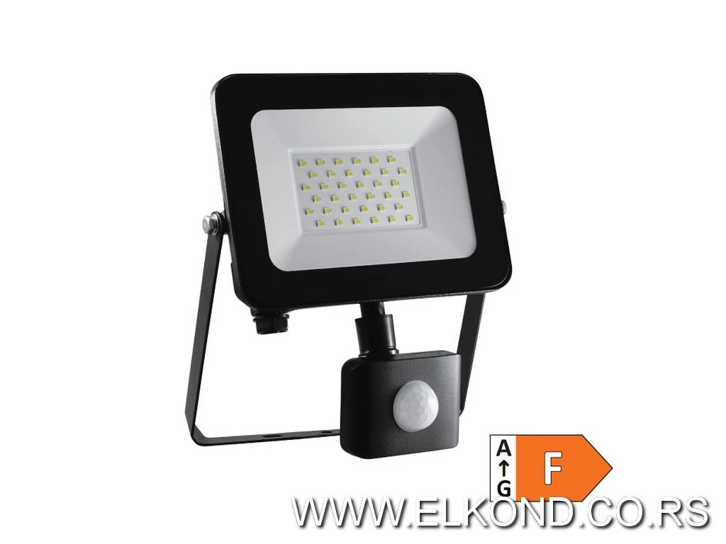 LED REFLEKTOR 30W SA SENZOROM PROSTO CRNI