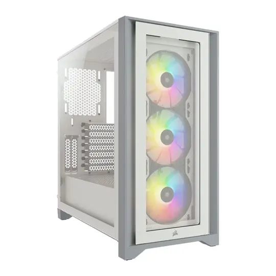 Corsair Kućište iCUE 4000X, Mid-Tower, RGB, Bez napajanja, Belo