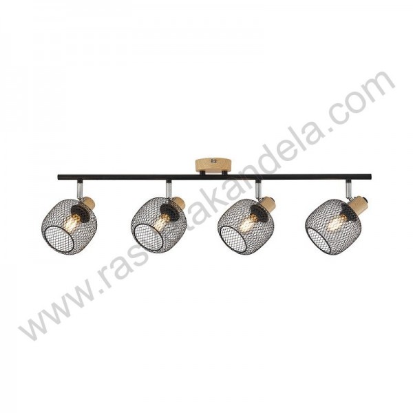 Spot lampa 4xE14 metal+drvo BRY-W001C-4H