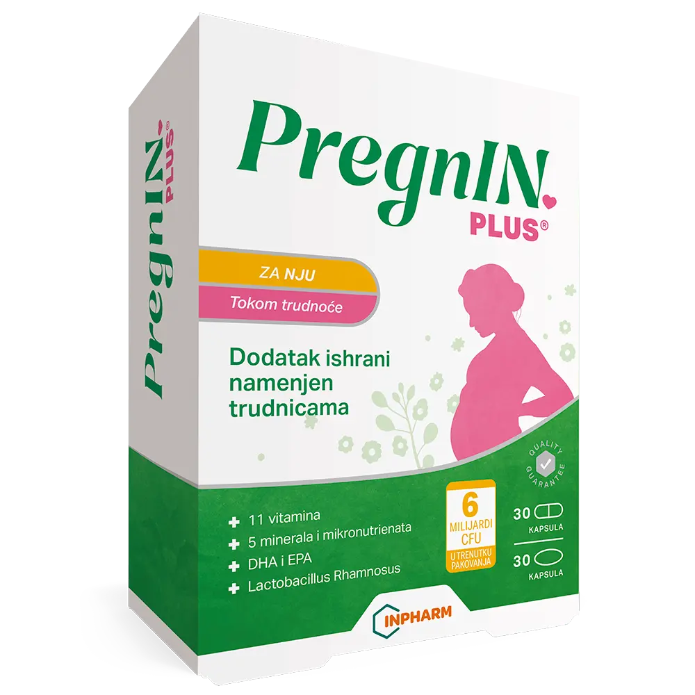 Inpharm Dodatak ishrani za trudnice PregnIN Plus, 60 kapsula