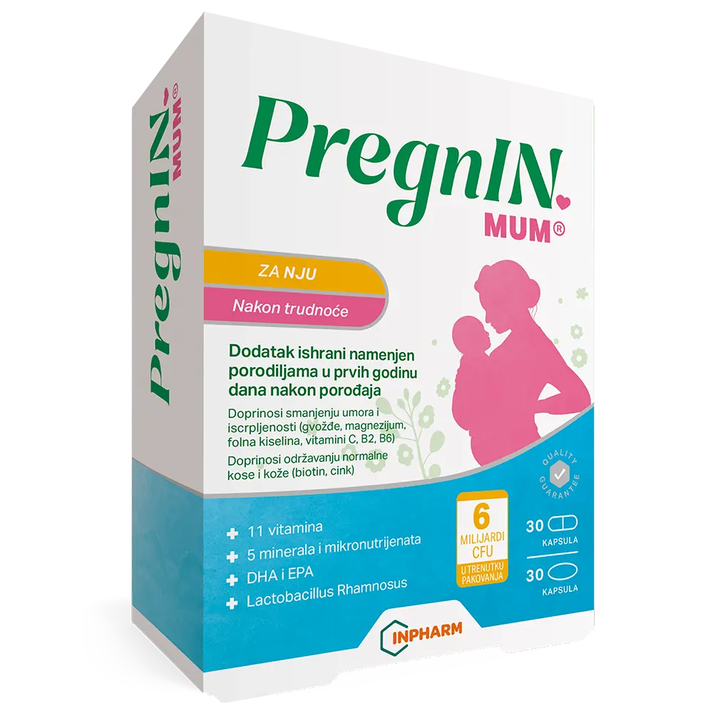Inpharm Dodatak ishrani za porodilje PregnIN Mum, 60 kapsula